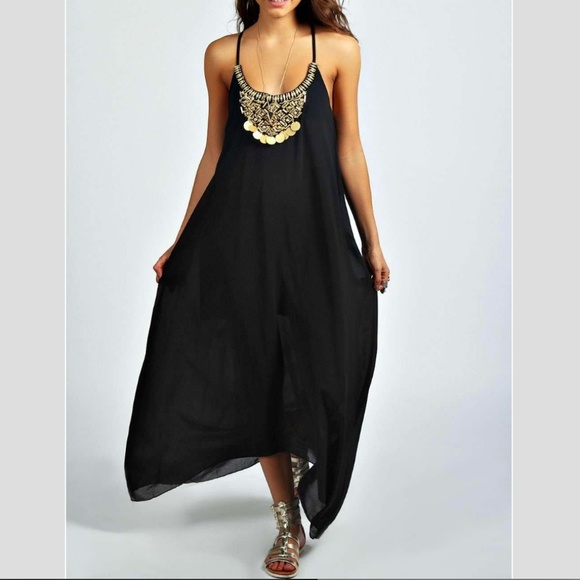 Boohoo | Dresses | Booboo Greek Goddess Half Sheer Maxi Dress Nwot ...
